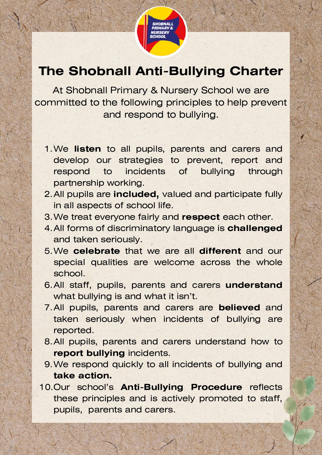 Anti-Bullying Ambassadors – Shobnall Primary School